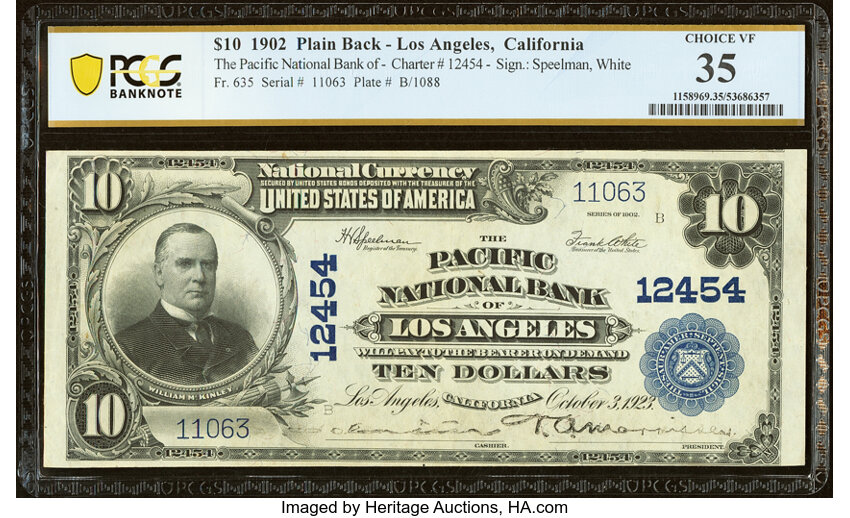 Bid on 1902 3rd Charter Period, 3rd Issue $10 PCGS VF35 Plain Back (Fr. 635) | Greysheet Marketplace