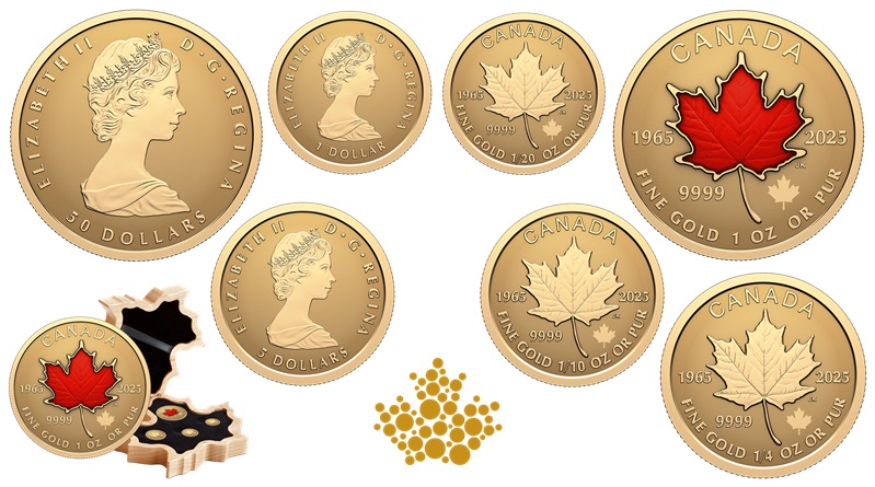 Canada: Pure Gold And Colour Four- Coin Set Marks 60th Anniversary Of ...