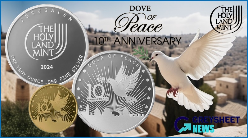 Israel: Dove Of Peace Gold And Silver Bullion Medals Mark 10th ...