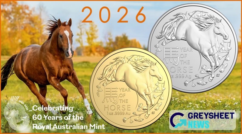 Australia. New 2026-Dated Bullion Gold and Silver Coins Feature Lunar ...