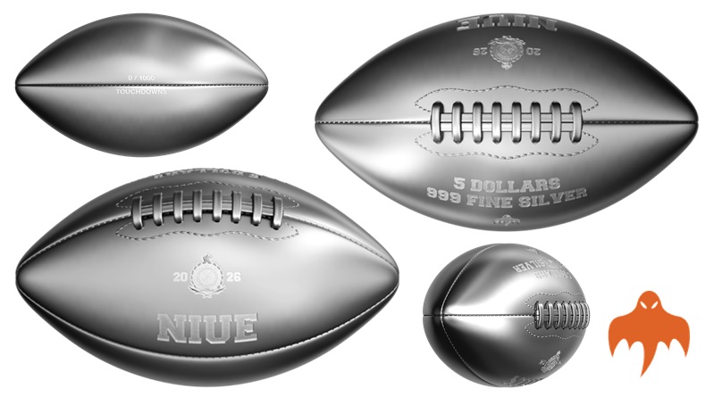 Niue. First-Ever 3D American Football Silver Coins Engineered To ...
